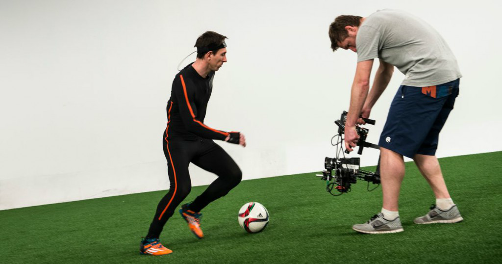 Messi in Xsens motion capture suit for FIFA 16 Messi in Xsens motion capture suit for FIFA 16